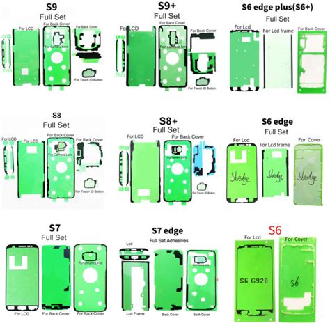 กนนำ LCD กาวและปกหลงกาวสำหรบ Samsung Galaxy S S Edge S S S Plus S e หมายเหต