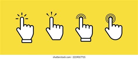Vector Set Hand Cursor Icons Clicking Stock Vector Royalty Free