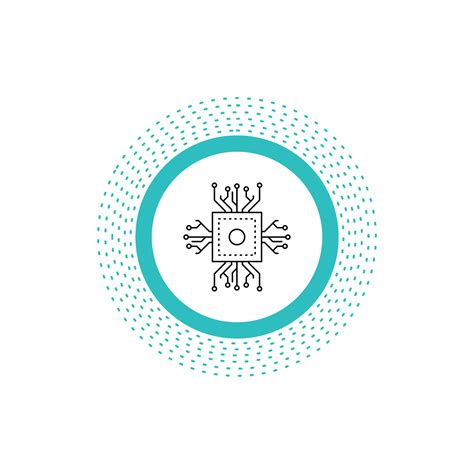 chip cpu microchip processor technology line icon vector isolated