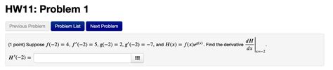 solved hw11 problem 1 previous problem problem list next