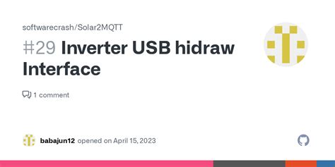 inverter usb hidraw interface · issue 29 · softwarecrash solar2mqtt