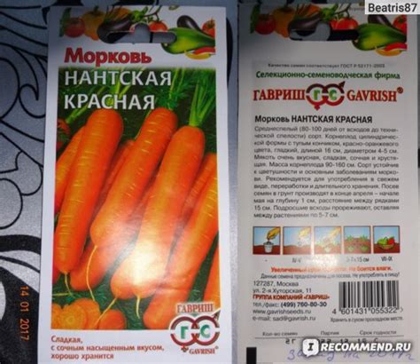 Семена - Морковь "Нантская красная" Русский огород - «Вкус детства или ...