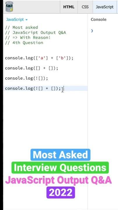Q 4 Most Aksed Javascript Output Interview Questions Frontend React