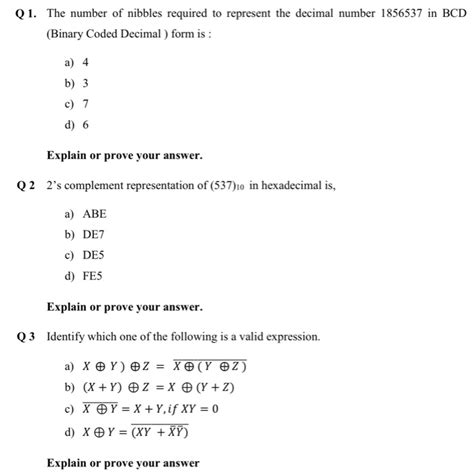 solved q1 the number of nibbles required to represent the