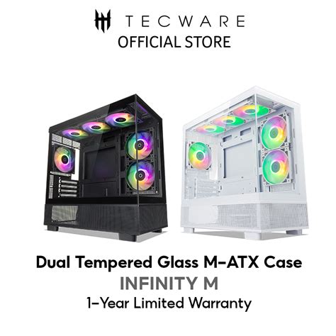Tecware Infinity M Argb M Atx Pc Case With 3 Argb Fans Black White Shopee Malaysia