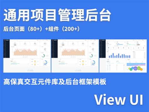 Web高保真交互元件库及后台框架模板 View Ui风格项目通用管理后台模版