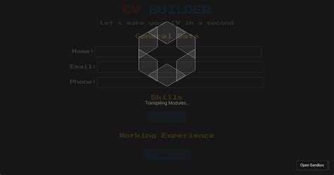 cv aplication codesandbox