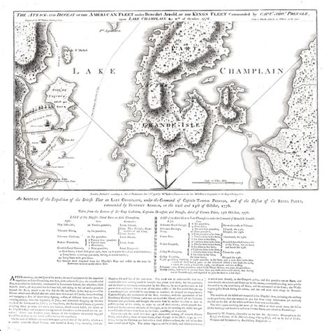 Military Map Of The 1776 American Revolutionary War Battle Of Valcour