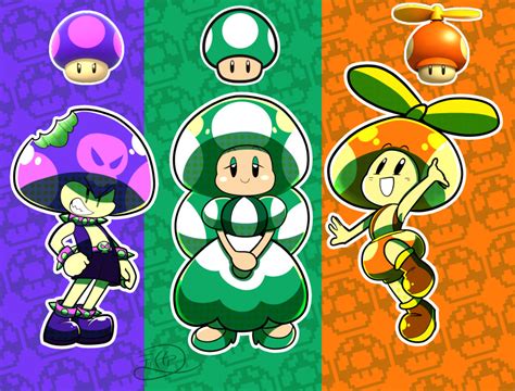 Eemapso Poison Mushroom Mario Series Nintendo Brown Footwear Green Footwear Purple