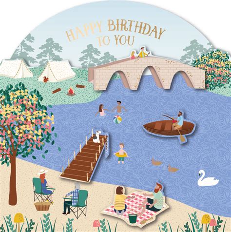 Fun On The River Birthday Greeting Card Cards