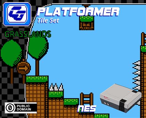 Platformer Assets Tile Set Greenlands Nes By Chasersgaming