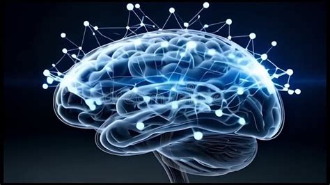 Human Brain With Neural Connections And Glowing Synapses Brain Activity With Active Neurons And