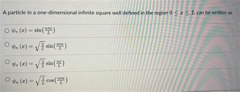 solved a particle in a one dimensional infinite square well