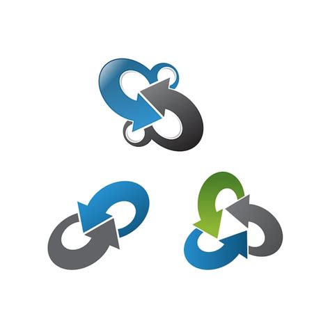 Logotipo De 3 Flechas Vector Premium
