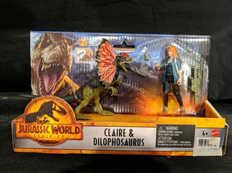 Mattel Jurassic World Dominion Claire And Dilophosaurus Dinosaur Action