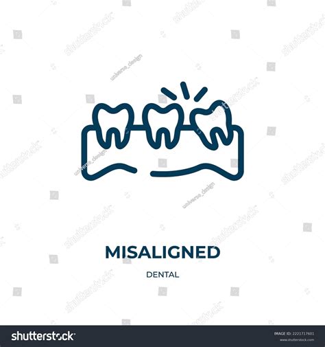 Misaligned Icon Linear Vector Illustration Dental Stock Vector Royalty Free 2221717601