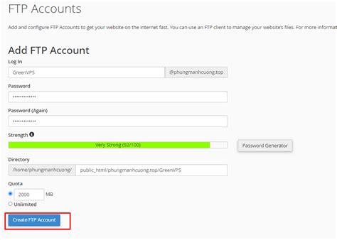 How To Create Delete An Ftp Account In Cpanel Greencloud Documentation