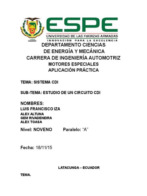 Circuito Cdi Pdf Corriente Eléctrica Inductor
