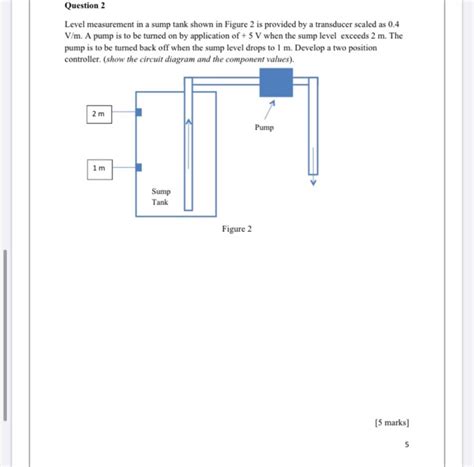Solved Question 2 Level Measurement In A Sump Tank Shown In