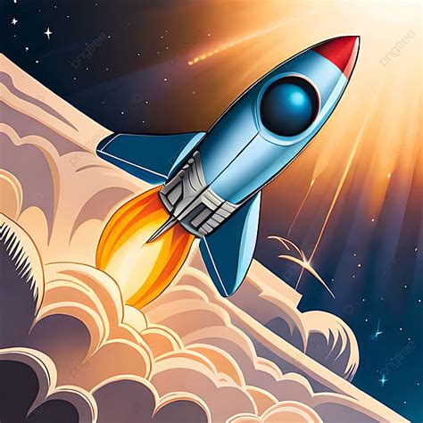Rocket Flying Background Rocket Flying Space Space Sky Background Image And Wallpaper For