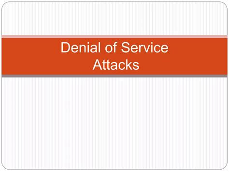 D Dos Attack Ppt