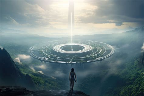 Cool Wallpapers Of Woman Looking On Huge Floating Object Somewhere In