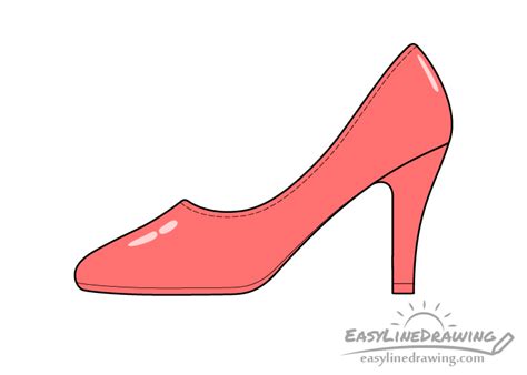 How To Draw A Heel Shoe Step By Step