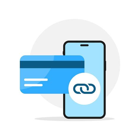 Link Connect Bank Account Debit Card To The Smartphone App Concept Illustration Flat Design