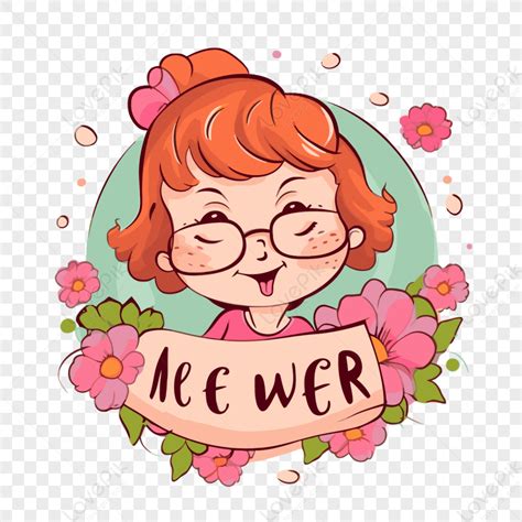 최고의 엄마 클립 아트 만화 만화 초상화 여자 미소와 꽃 벡터 Png 일러스트 무료 다운로드 Lovepik