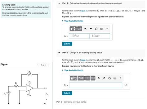 Solved Part A Calculating The Output Voltage Of An