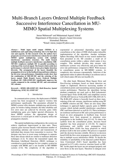 pdf multi branch layers ordered multiple feedback successive