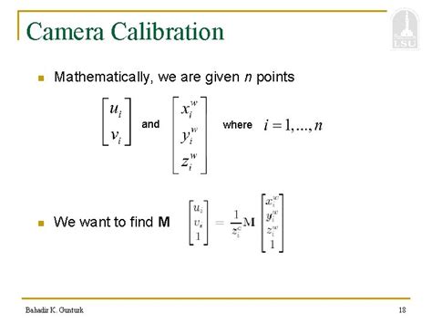 Computer Vision Geometric Camera Models And Camera Calibration