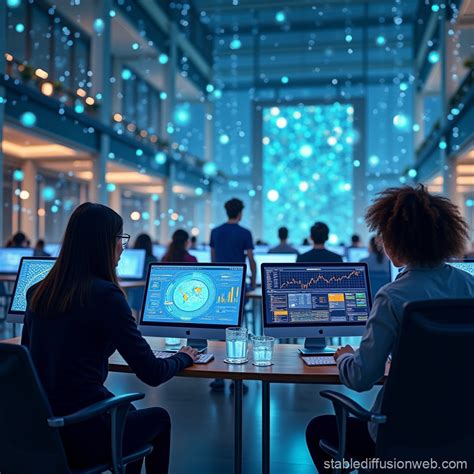 Modern University Campus Data Analysis Scene Stable Diffusion Online