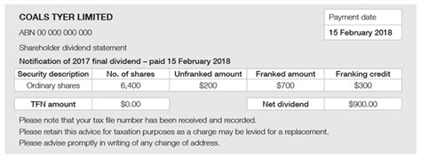 The Dividend Or Distribution Statement Australian Taxation Office