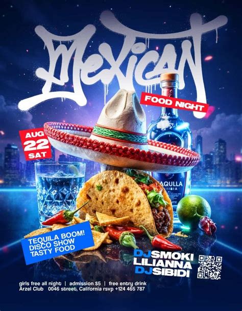 Mexican Food Night Free Flyer Template Free Psd For Restaurant