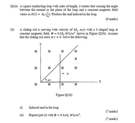Solved Q A A Square Conducting Loop With Sides Of Length Chegg