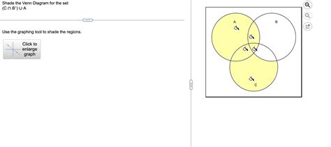 Solved Shade the Venn Diagram for the set (C∩B′)∪A Use the | Chegg.com