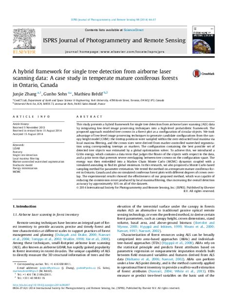 Pdf A Hybrid Framework For Single Tree Detection From Airborne Laser Scanning Data A Case