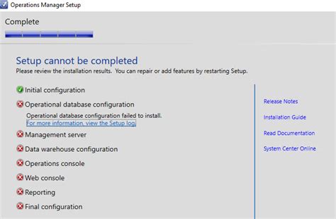 system center operations manager scom 2019 installation error
