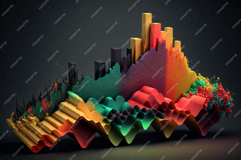 premium photo abstract visualisation of colorful graph data analysis generative ai