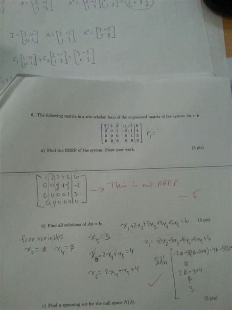 Solved The Following Matrix Is A Row Echelon Form Of The Chegg Com