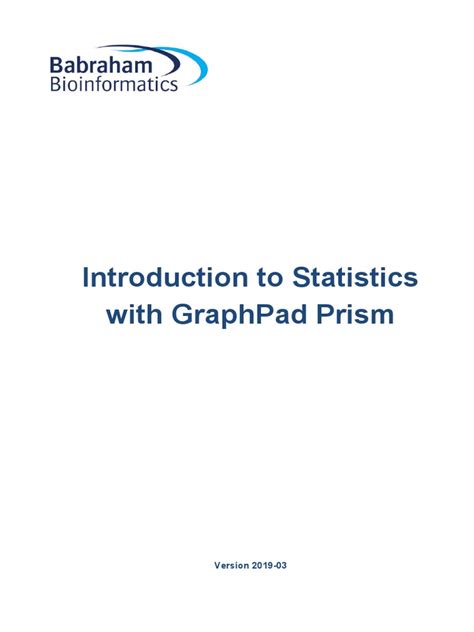 Introduction To Statistics With Graphpad Prism Manual Pdf