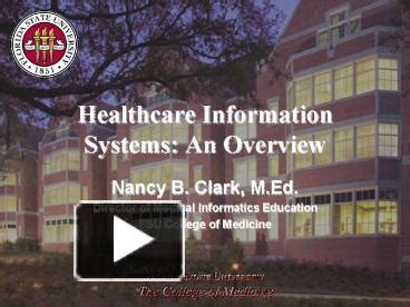Healthcare Information Systems An Overview Presentation Free To View