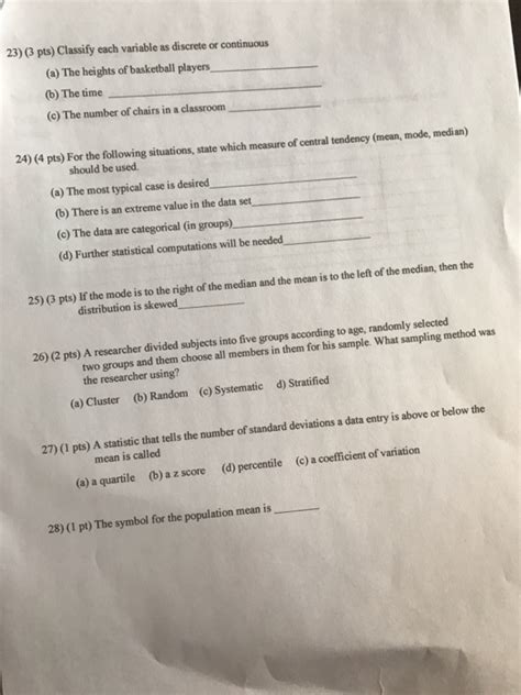 solved 23 3 pts classify each variable as discrete or