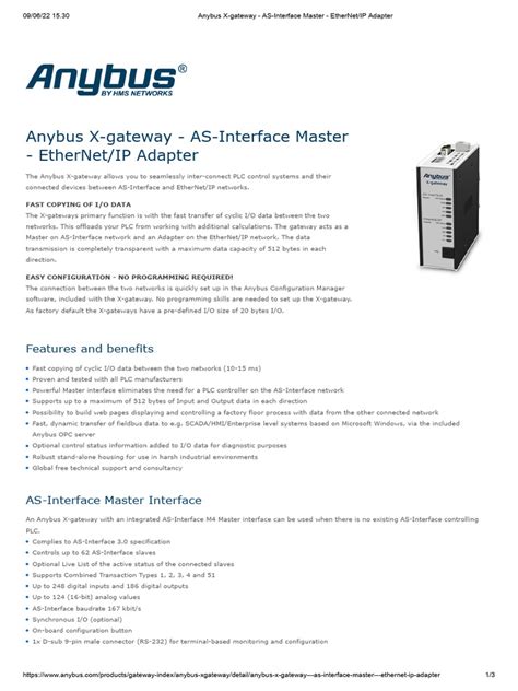 anybus x gateway as interface master ethernet ip adapter pdf
