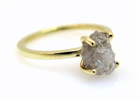 Raw Stone Ring Raw Diamond Engagement Ring Rough Diamond Etsy