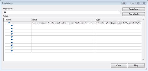 Net Can T Get The Inner Exception Of An Exception In Visual Studio Stack Overflow