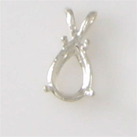 Sterling Silver Pear Pendant Setting Pre Notched For Faceted Stone Etsy