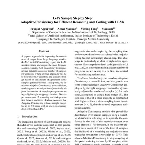 Lets Sample Step By Step Adaptive Consistency For Efficient Reasoning And Coding With Llms