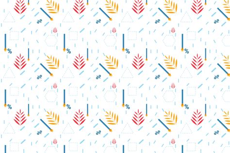 Mathematical Pattern Decoration With Pen And Leaf Icons On A White